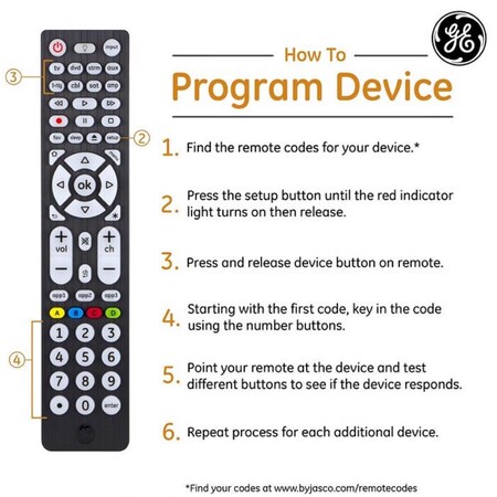 Programing a ge universal remote store
